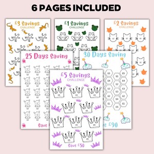 Pounds Kids Saving Challenge Printable, Mini Saving Challenge, Money ...