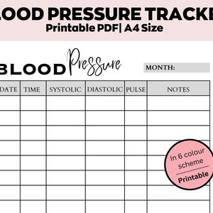 Blood Pressure Log Book Printable High Blood Pressure - Etsy