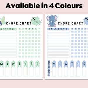 Editable Kids Chore Charts,multiple Kids Daily Checklist Canva,editable ...