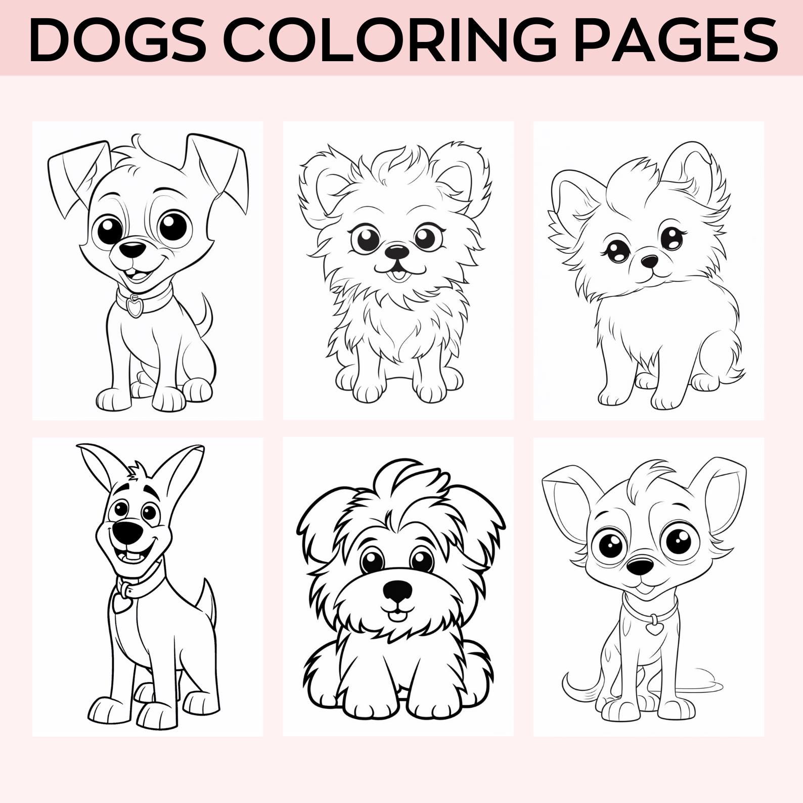 Cute Dogs Coloring Pages for Kids, Dog Coloring Pages, Kids Coloring ...