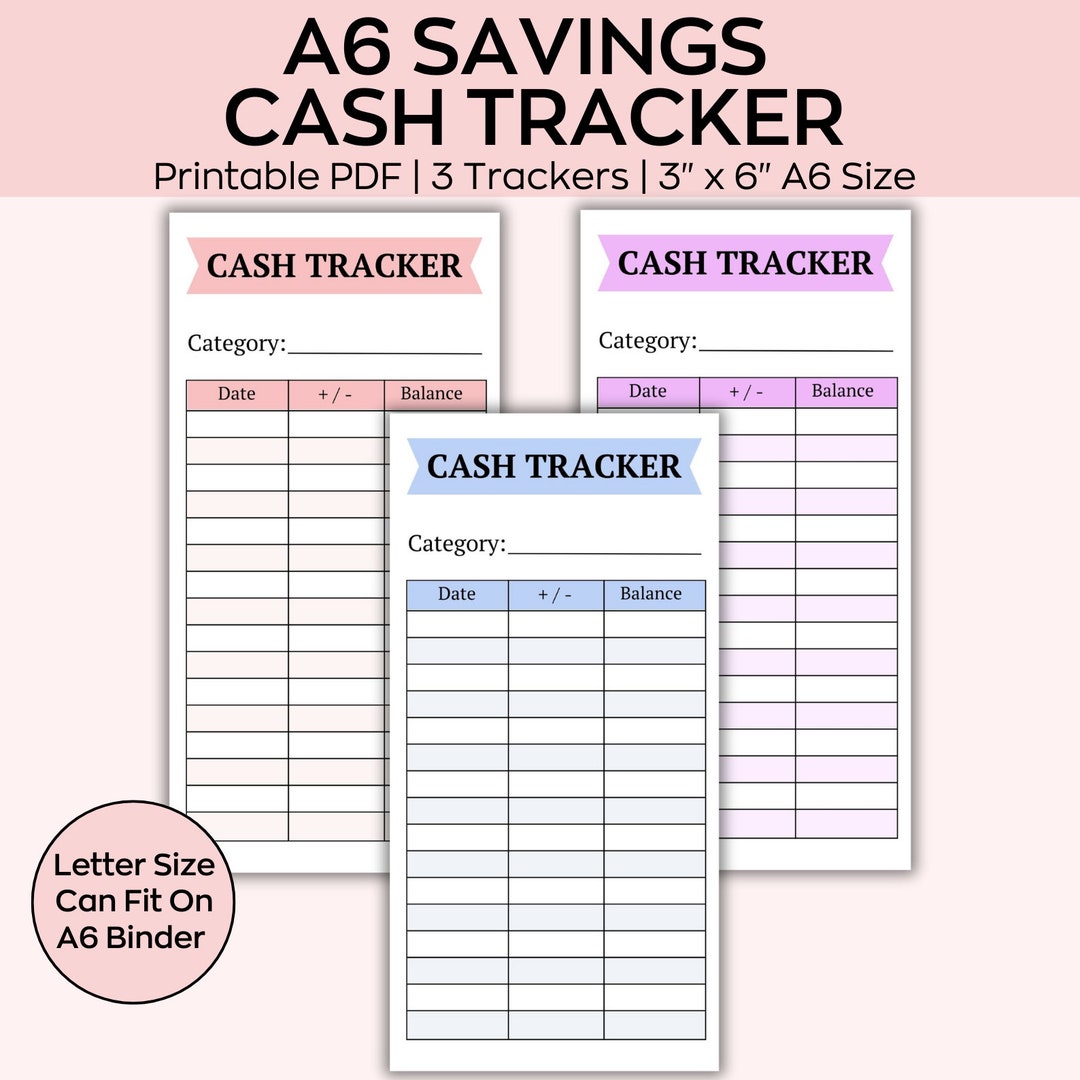 Cash Tracker Inserts Printable, A6 Cash Tracker, 100 Envelopes Cash ...