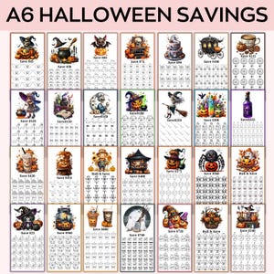 A6 Halloween Savings Printable Bundle, Spooky Cash Challenges, Low ...