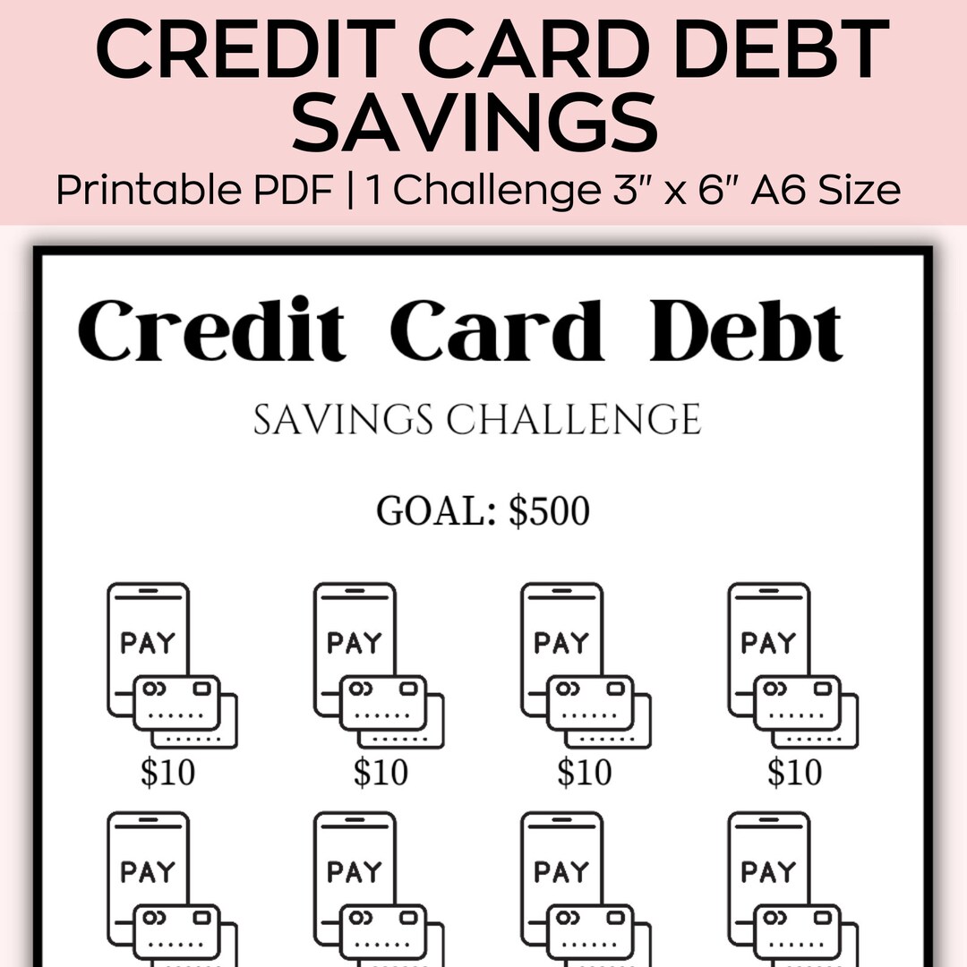 A6 Credit Card Debit Savings Challenge,savings Challenge, Mini Savings ...