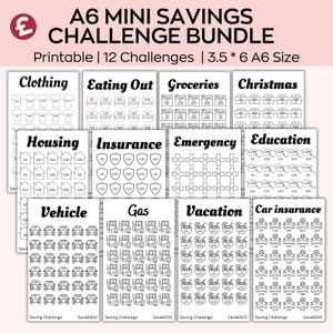 Pound Saving Challenge Printable, Savings Challenge Bundle, A6 Sized ...