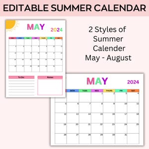 2024 SUMMER Editable Planner Bundle - Calendar, Checklist, Reading List ...