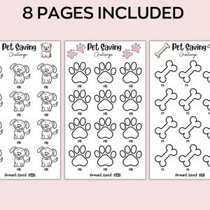 A6 Pets Saving Challenge, Cash Envelopes, Mini Pet Fund Savings ...