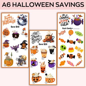 A6 Halloween Savings Printable Bundle, Spooky Cash Challenges, Low ...