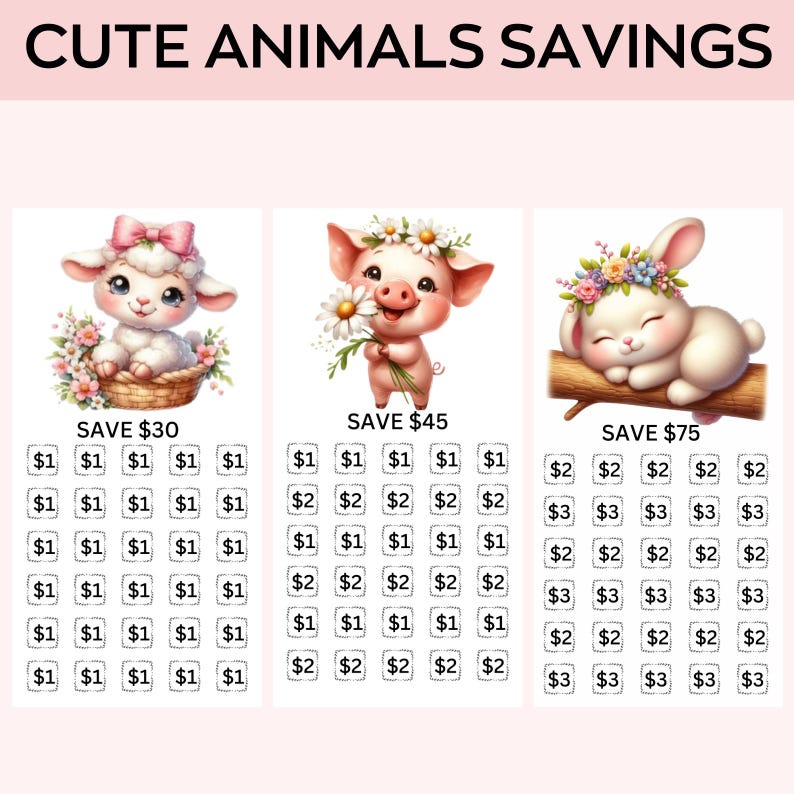 Mini Saving Challenges, Cute Animals Saving Challenges, Low Income ...