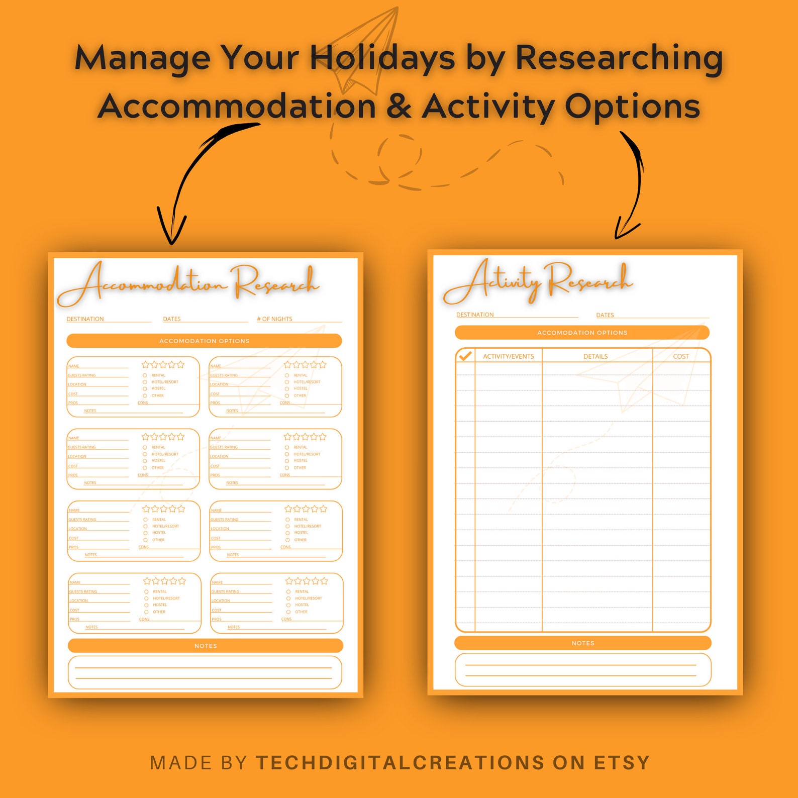 Printable Travel Itinerary Printable Travel Planner Travel - Etsy