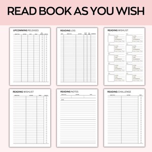 Reading Planner Bundle Printable, Monthly Reading Journal Minimal ...