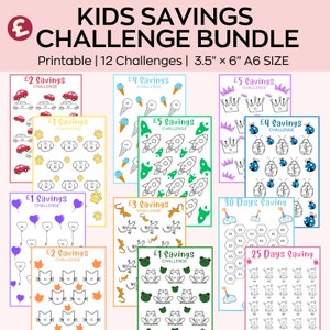 Pounds Kids Saving Challenge Printable, Mini Saving Challenge, Money ...