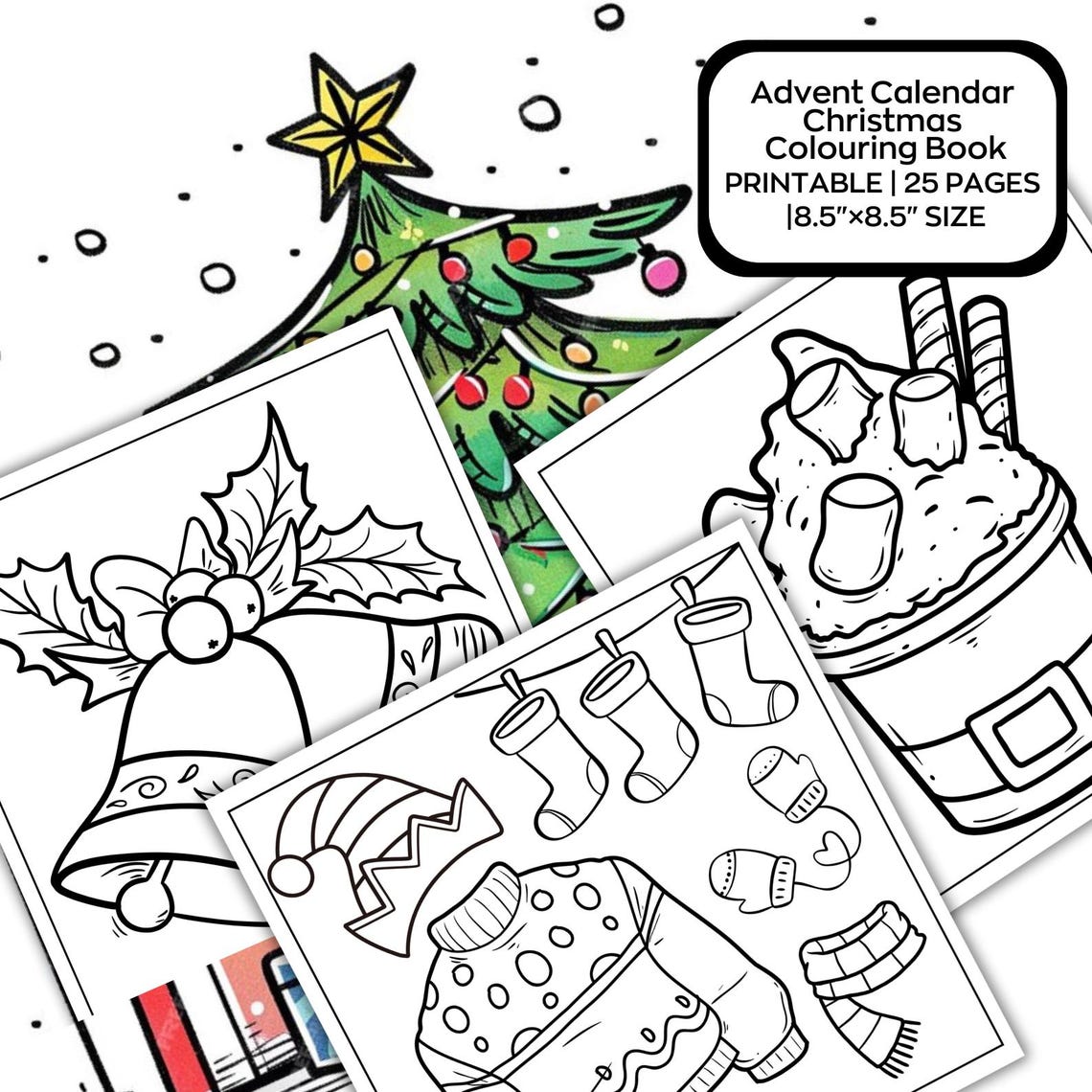 Christmas Coloring Pages, Spooky Christmas Coloring, Cute & Cozy ...
