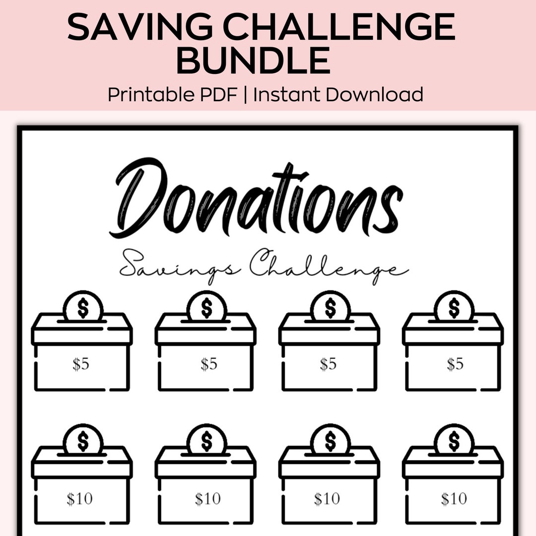 A6 Donation Savings Challenge, Mini Savings Challenge, Save Dollars ...