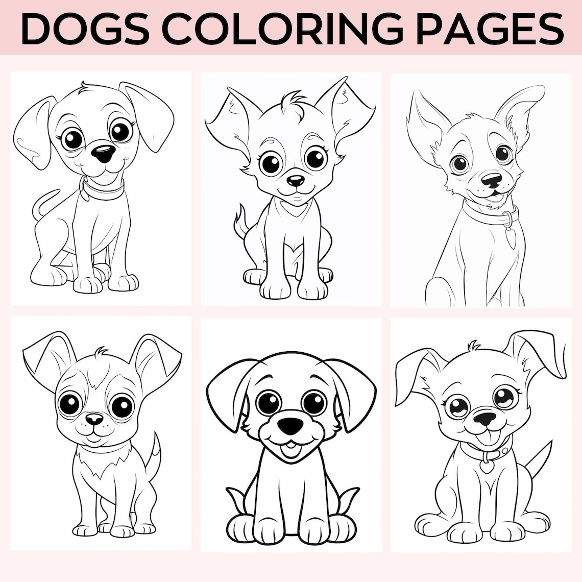 Cute Dogs Coloring Pages for Kids, Dog Coloring Pages, Kids Coloring ...