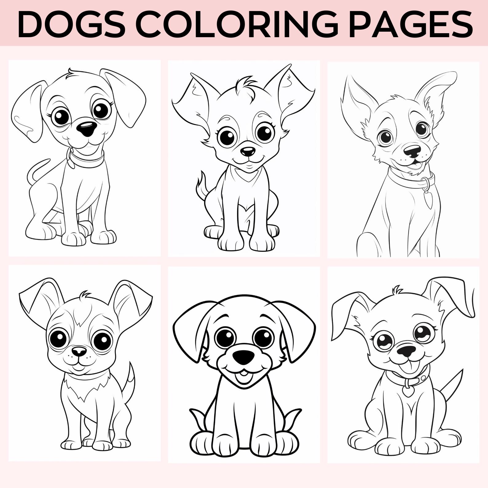 Cute Dogs Coloring Pages for Kids, Dog Coloring Pages, Kids Coloring ...