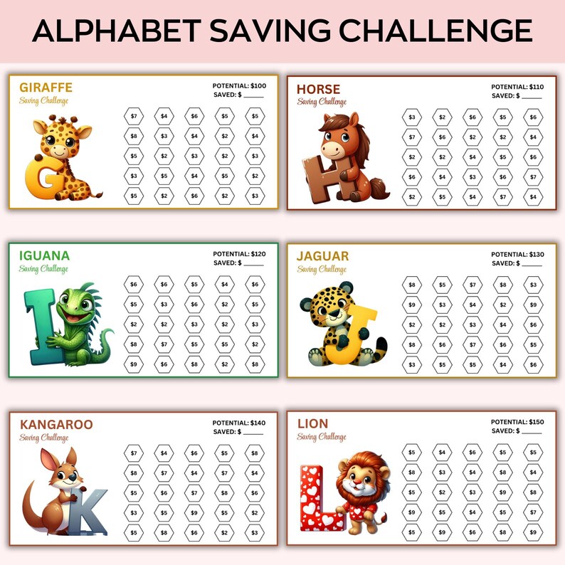 Alphabet Letter Savings Challenge Printable, Low-income Saving ...