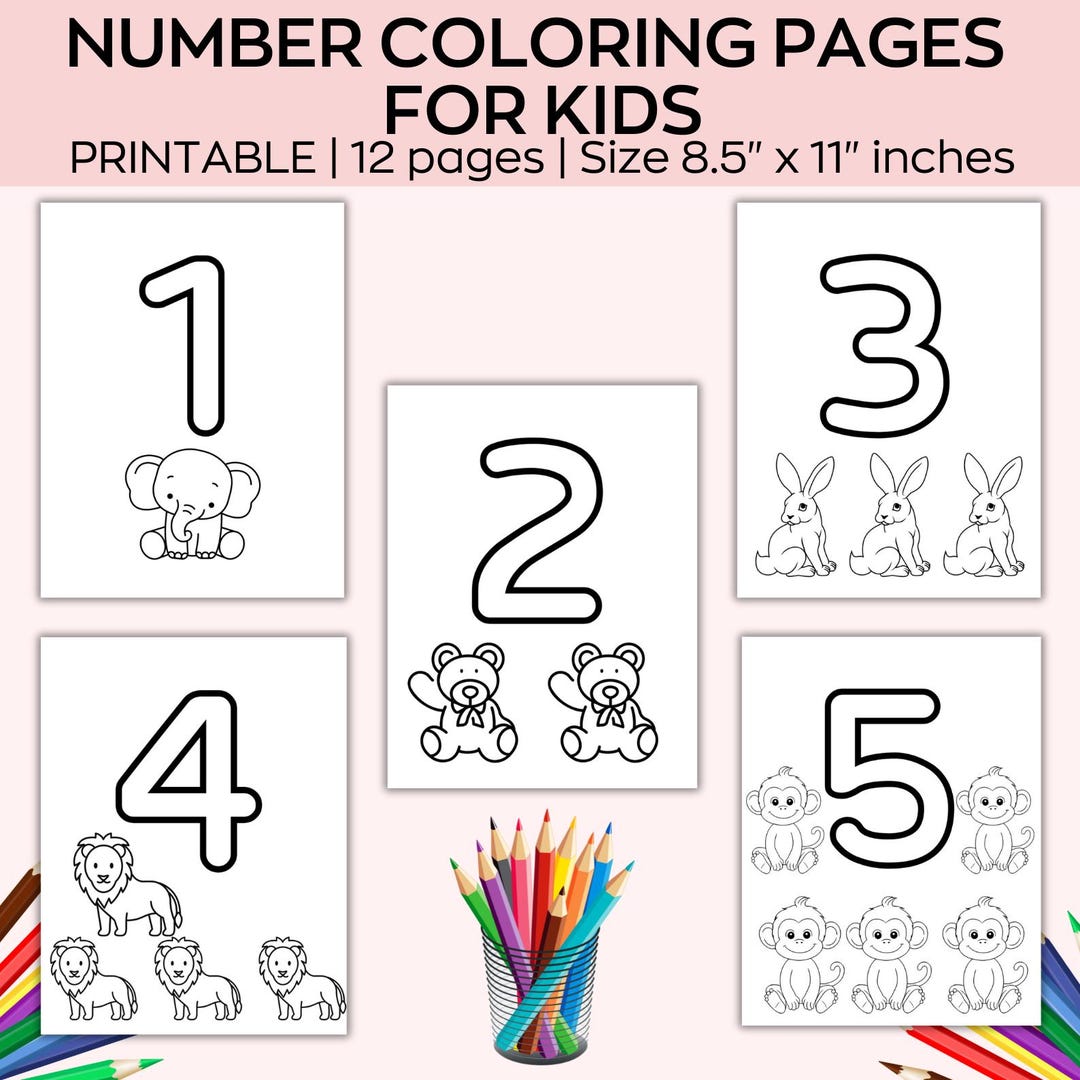 Numbers Coloring Pages, Coloring Pages for Kids, Preschool Coloring ...