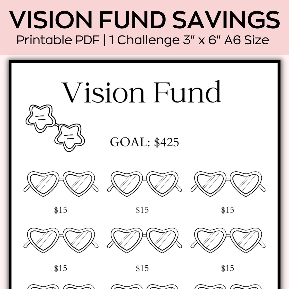 A6 Vision Fund Savings Challenge, Mini Savings Challenge,save 425 ...