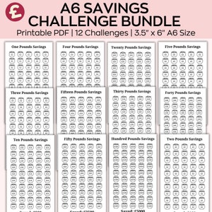 Pound Savings Challenge Bundle, A6 Customize Savings Printable, 50 ...