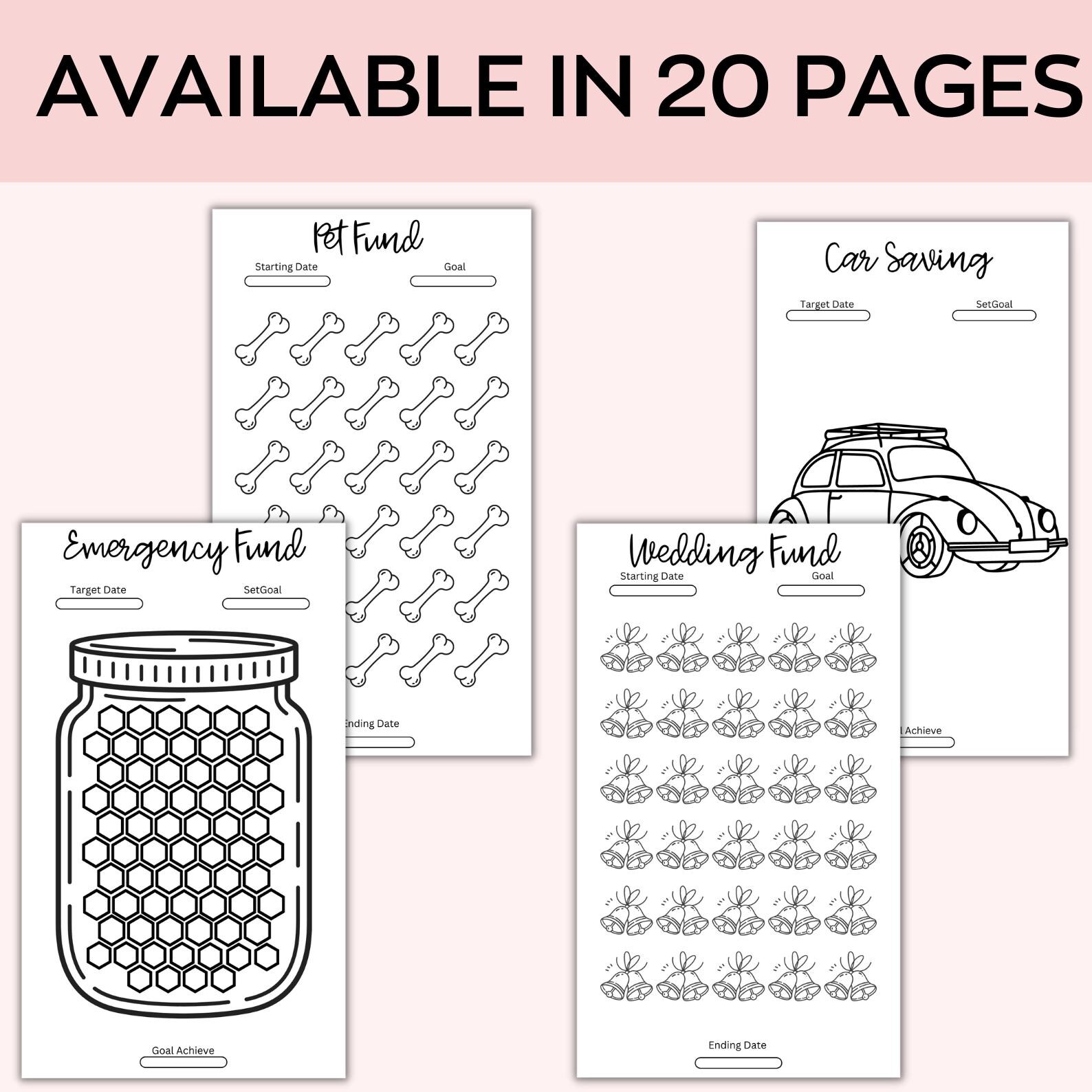 A6 Savings Challenge Printable, Animal Saving Tracker Bundle, Saving ...