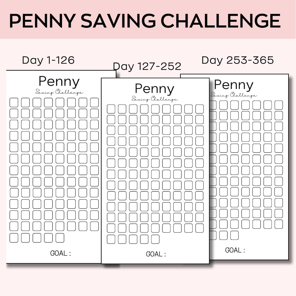1p Saving Challenge, Customize Penny Saving Challenge Printable, Saving ...