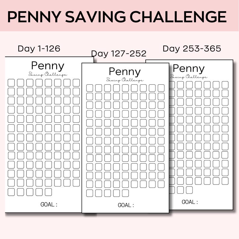1p Saving Challenge, Customize Penny Saving Challenge Printable, Saving ...