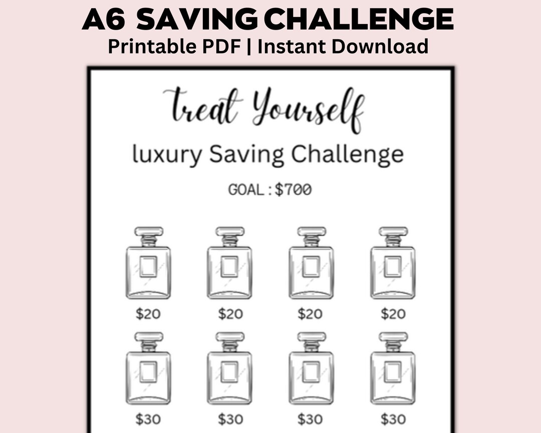 A6 Mini Savings Challenge, Treat Yourself Challenge, Luxury Savings ...