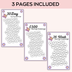 Pounds Savings Challenge Printable, Daisy Flower Saving Tacker,a6 Mini ...