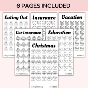 Pound Saving Challenge Printable, Savings Challenge Bundle, A6 Sized ...