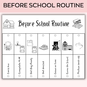 Kids Flip Routine Chart Editable Printable, Morning Flip Done, Evening ...