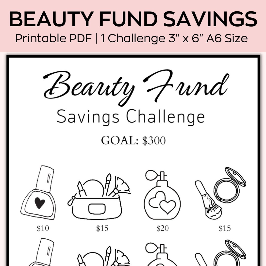 A6 Beauty Fund Savings Challenge, Mini Savings Challenge, Save 300 ...