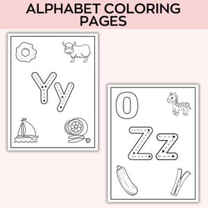 Alphabet Worksheets Printable Tracing Coloring, Kindergarten & Prek ...