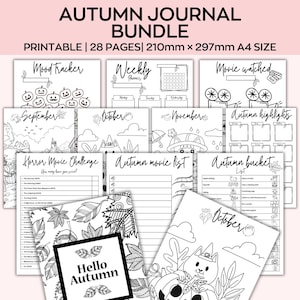 28 Autumn Journal Pages Bundle, Fall Bucket List, Autumn Activities ...