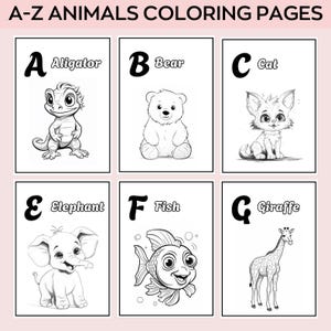 Animal Coloring Pages, 26 Alphabet Coloring Pages, Kindergarten ...