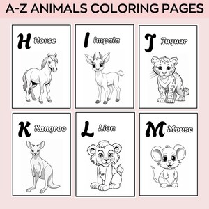Animal Coloring Pages, 26 Alphabet Coloring Pages, Kindergarten ...