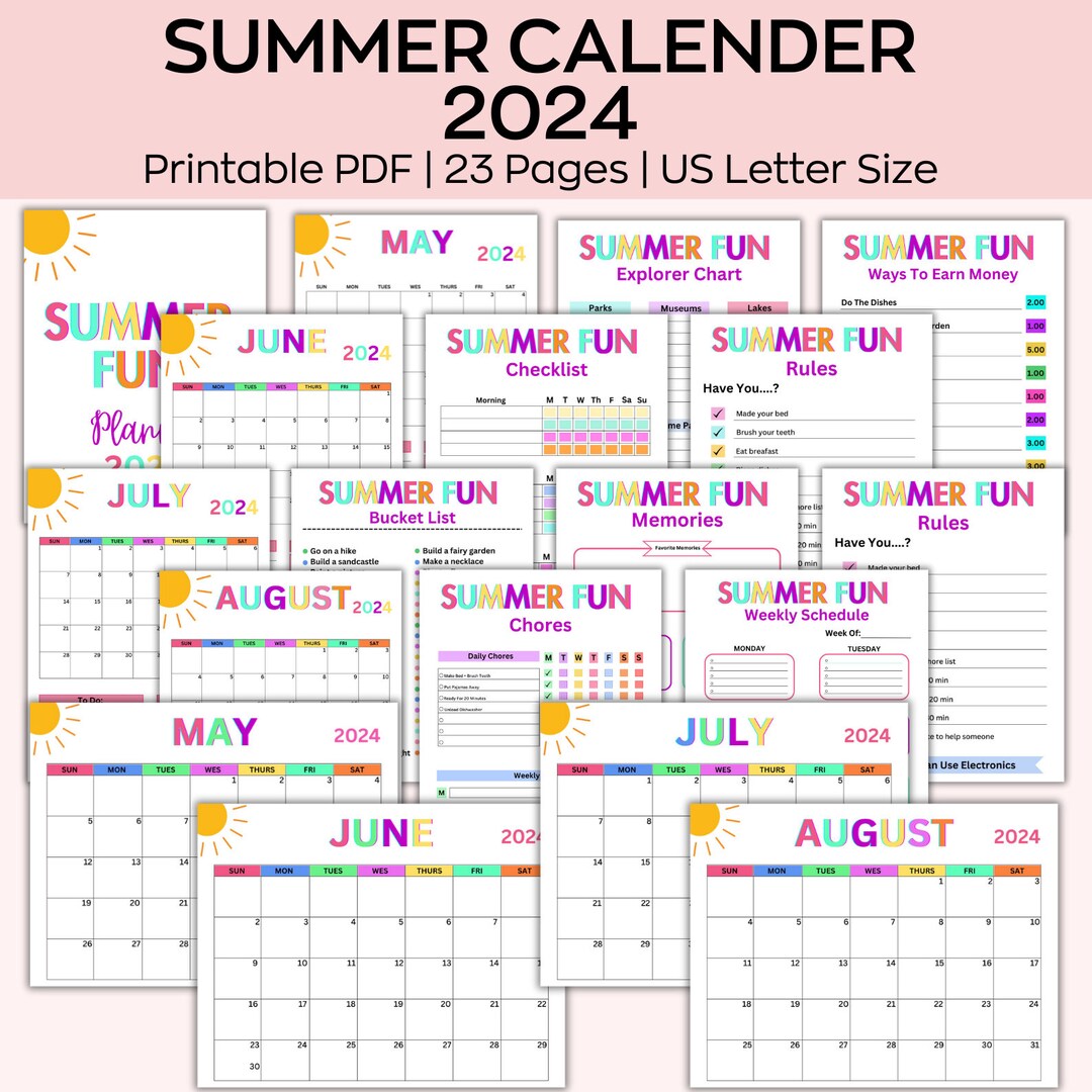 Editable Summer Planner 2024, Printable Summer Kids Planner, Summer ...