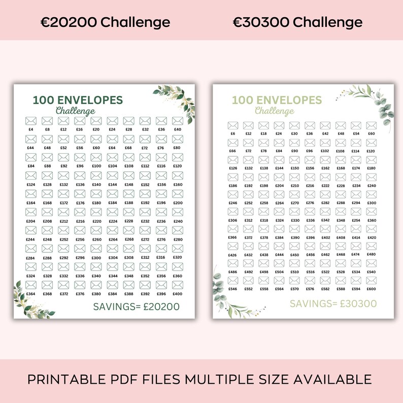Pounds 100 Envelope Saving Challenge,a6 Flower Saving Tracker,cash ...