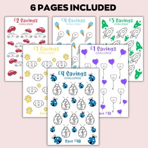 Pounds Kids Saving Challenge Printable, Mini Saving Challenge, Money ...
