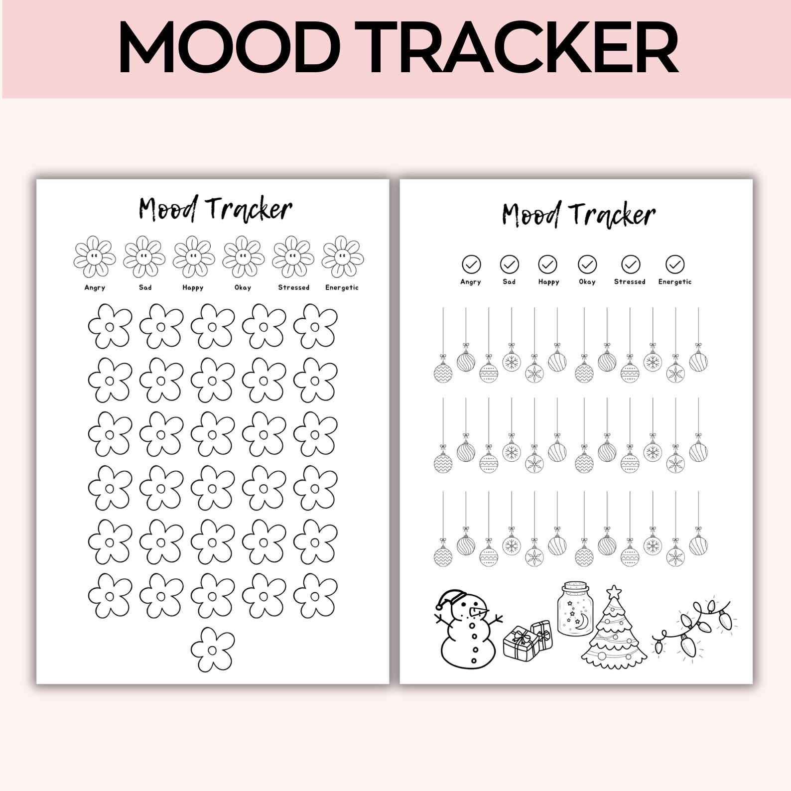 Mood Tracker Bundle, Printable Mood Tracker, A5 Journal Pages, Mood ...