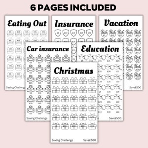 Pound Saving Challenge Printable, Savings Challenge Bundle, A6 Sized ...