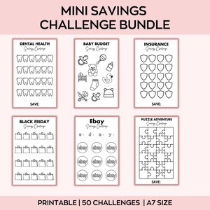 Money Savings Challenge Bundle, A7 Customize Saving Tracker, Cash ...