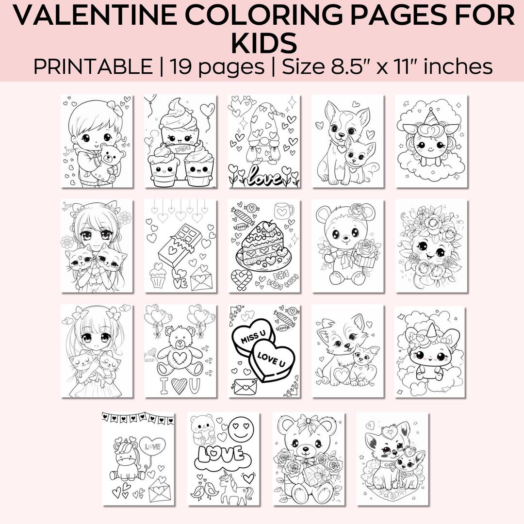 Valentine's Day Dog Coloring Book, Valentines Days Grayscale Coloring ...