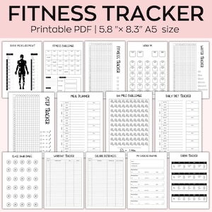 Fitness Tracker Bundle, Meal Planner Printable, Weight Loss Tracker ...