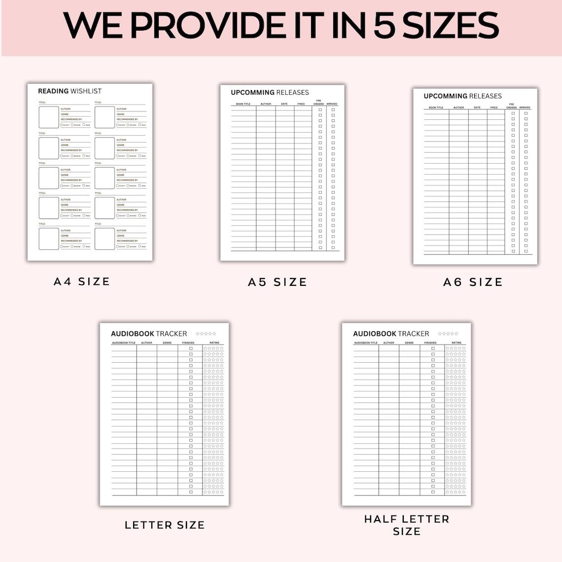 Reading Planner Bundle Printable, Monthly Reading Journal Minimal ...