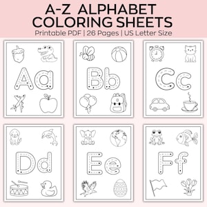 Alphabet Worksheets Printable Tracing Coloring, Kindergarten & Prek ...