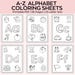 Alphabet Worksheets Printable Tracing Coloring, Kindergarten & Prek ...