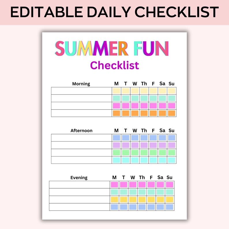 Editable Summer Planner 2024, Printable Summer Kids Planner, Summer ...
