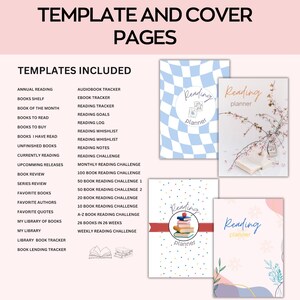 Reading Planner Bundle Printable, Monthly Reading Journal Minimal ...