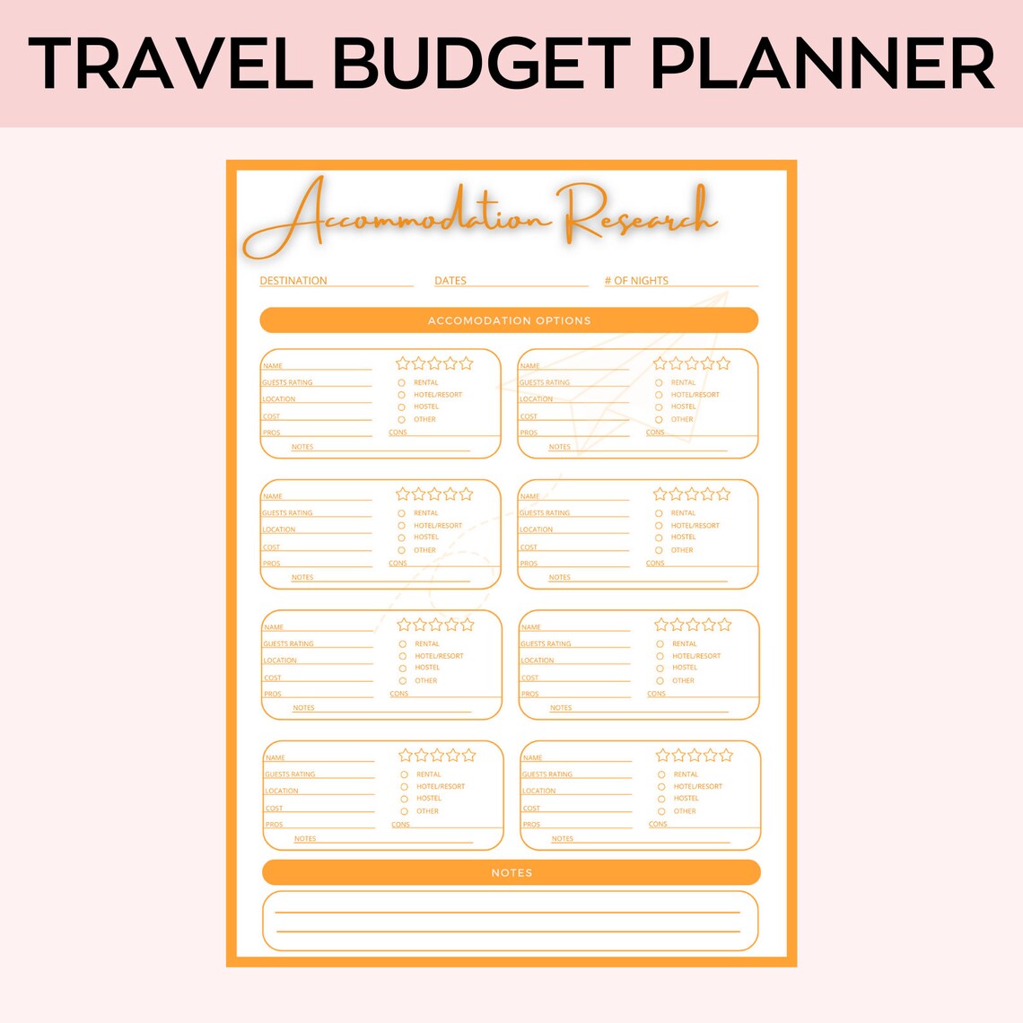 Printable Travel Itinerary, Printable Travel Planner, Travel Plan ...