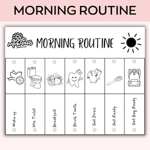 Kids Flip Routine Chart Editable Printable, Morning Flip Done, Evening ...